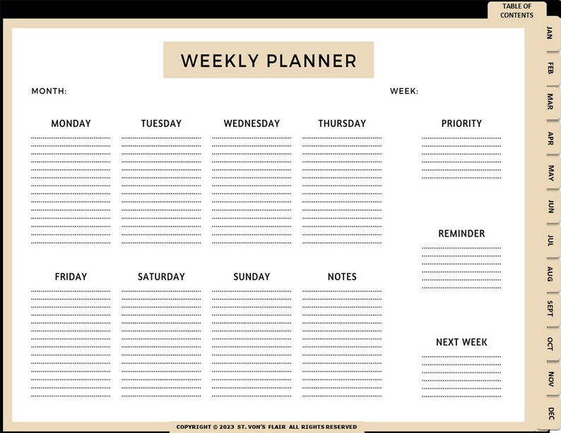 Student Monthly Planner|digital Download|budget Sheet |self-motivation ...