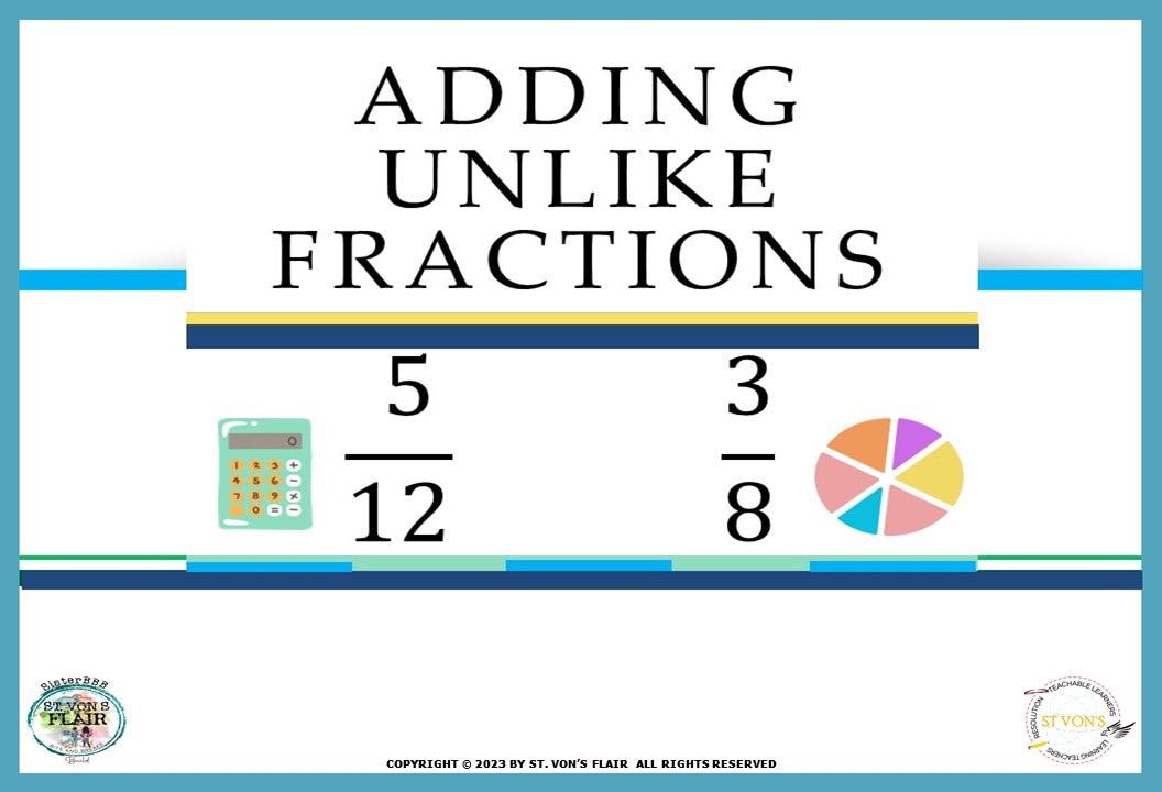 Adding Unlike Fractions Worksheets Printable Math 5th 6th Grade Middle ...