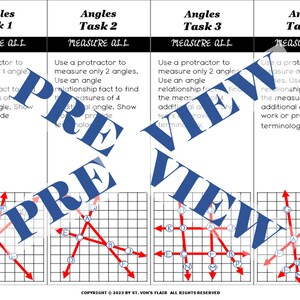 Angle Relationships Task Worksheets |geometry Worksheet |measure Angles ...
