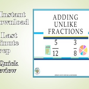 Adding Unlike Fractions Worksheets Printable Math 5th 6th Grade Middle ...