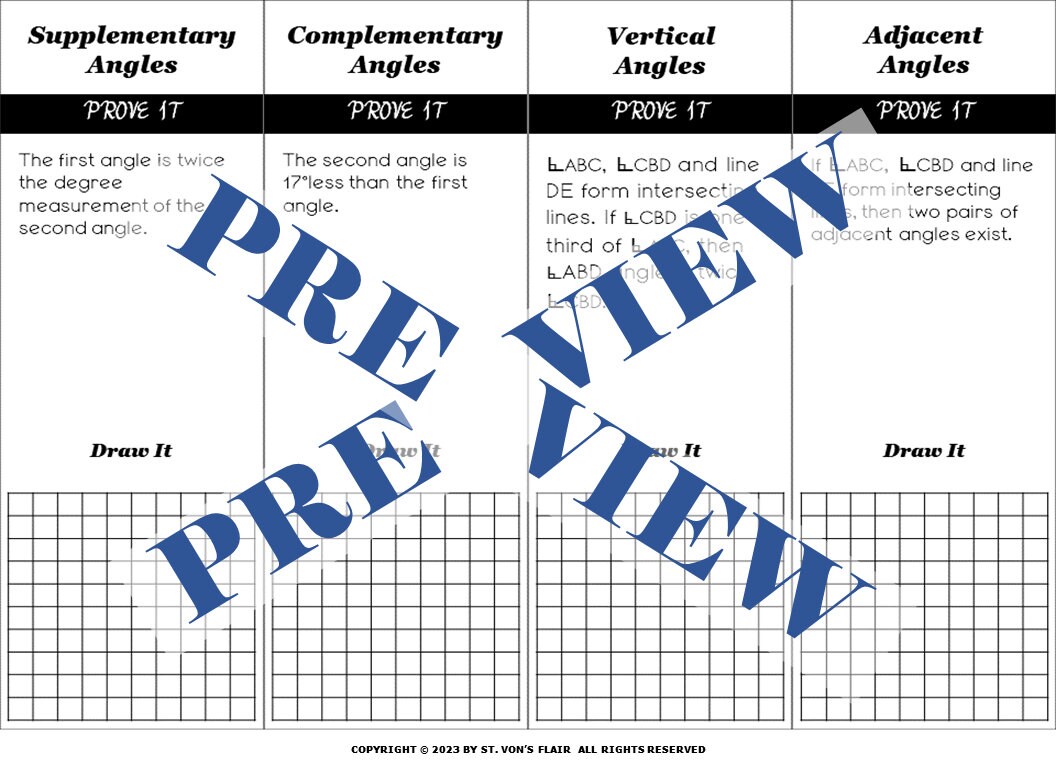Angle Relationships Task Worksheets |geometry Worksheet |measure Angles ...