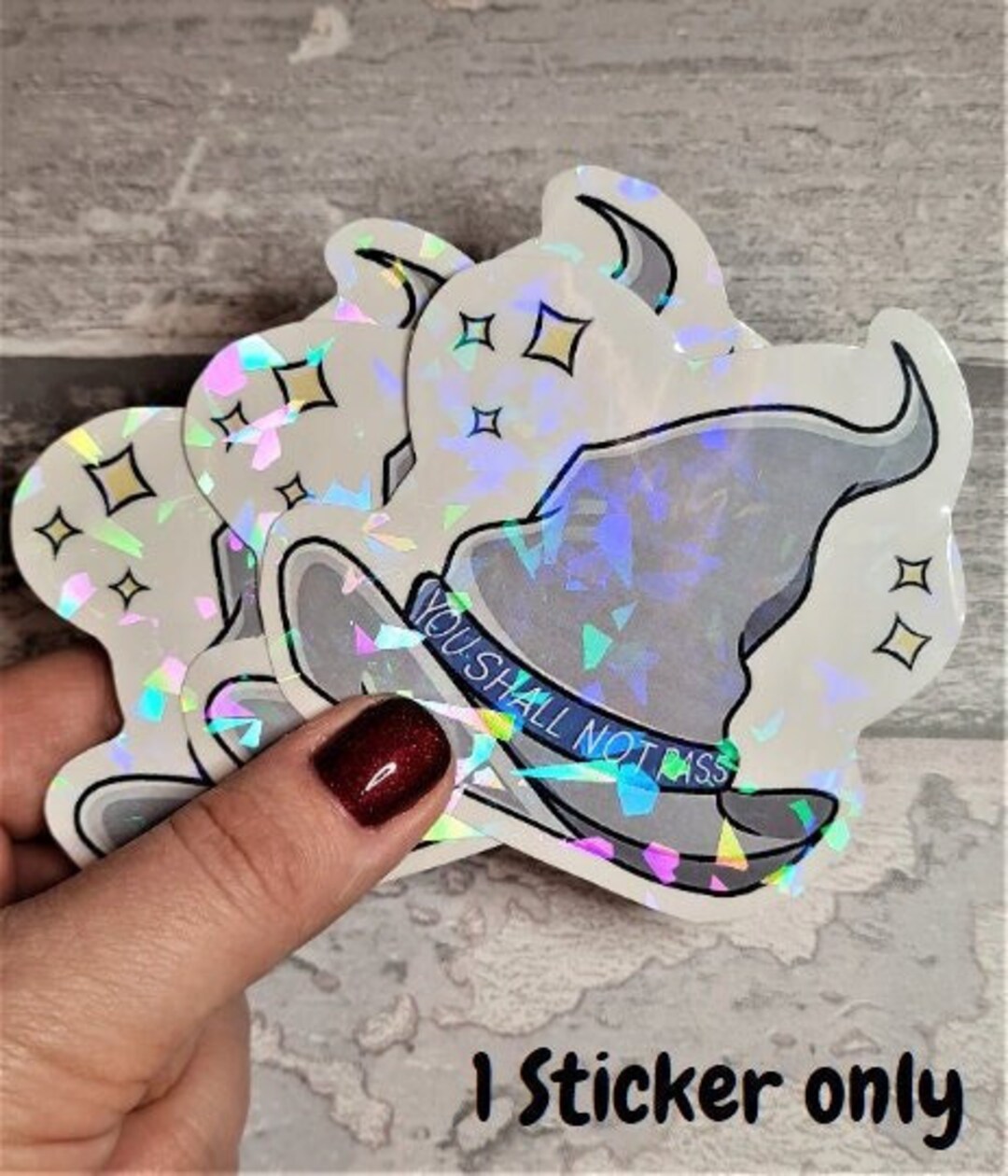 Lord of the Rings Holo Gandalf Sticker You Shall Not Pass - Etsy