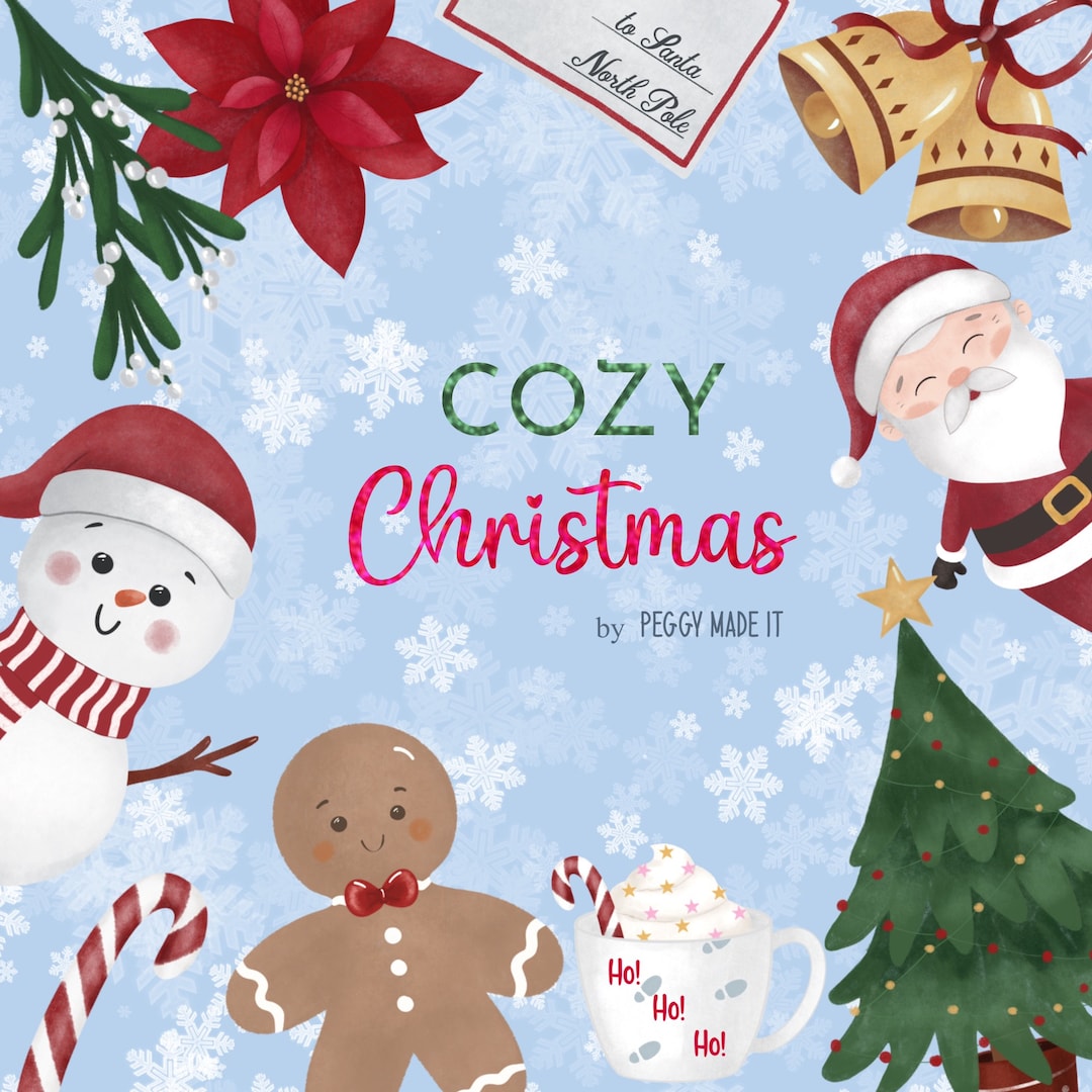 Cozy Christmas Clipart, Winter Holidays, Christmas Tree, Mistletoe ...