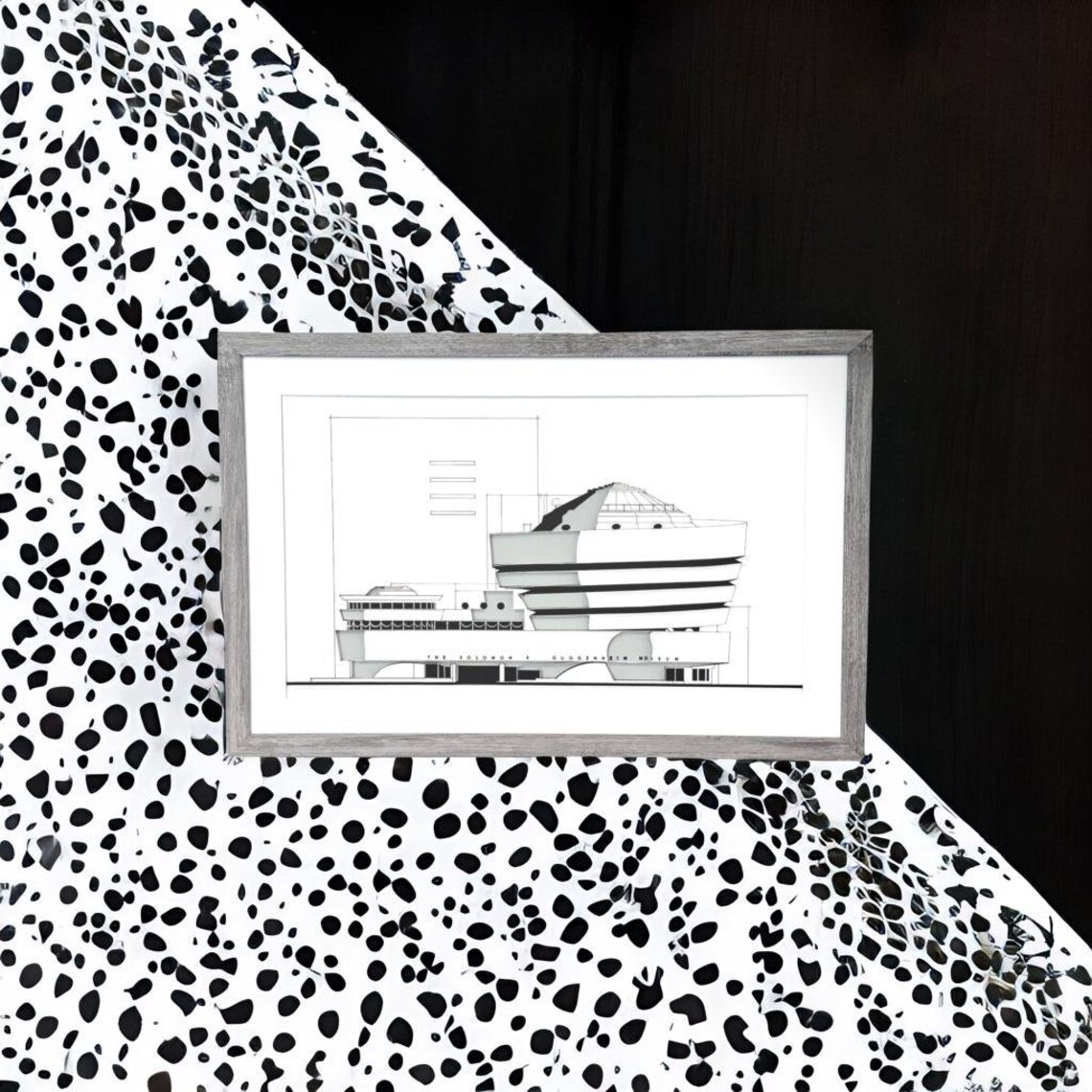 The Guggenheim Museum | Emboss Styled Architecture Elevation Wall Art ...