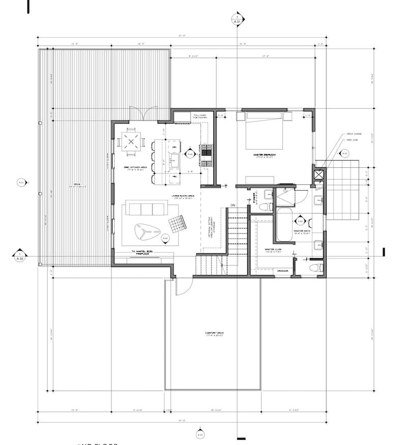 Architectural Drawings - Lake-house / Deck-house Residence - Floor Plan ...