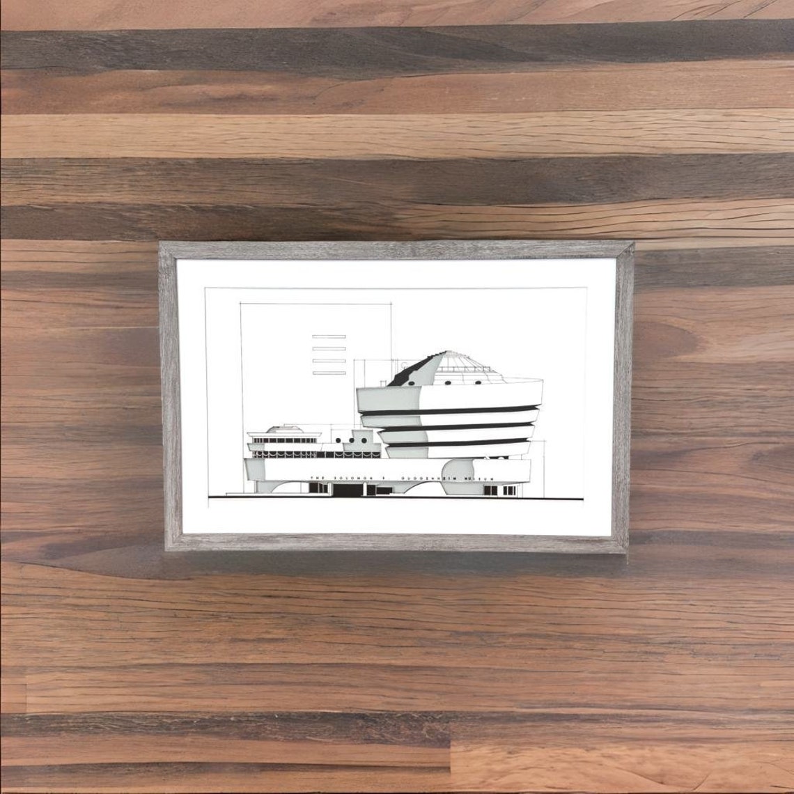 The Guggenheim Museum | Emboss Styled Architecture Elevation Wall Art ...