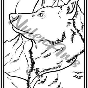 Husky Pose With the Moon (or Sun!) Coloring Page - Just Download and ...