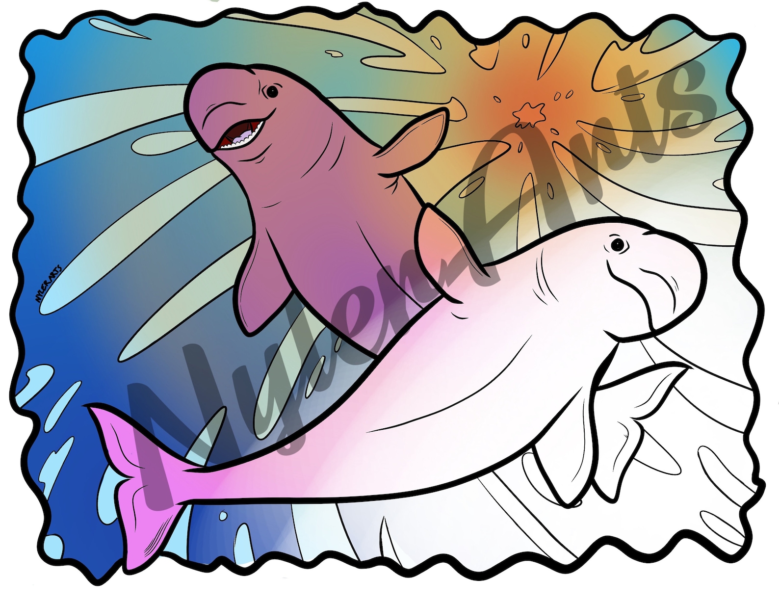 Beluga Whale Coloring (colouring) Sheet (page) - Just Download and ...
