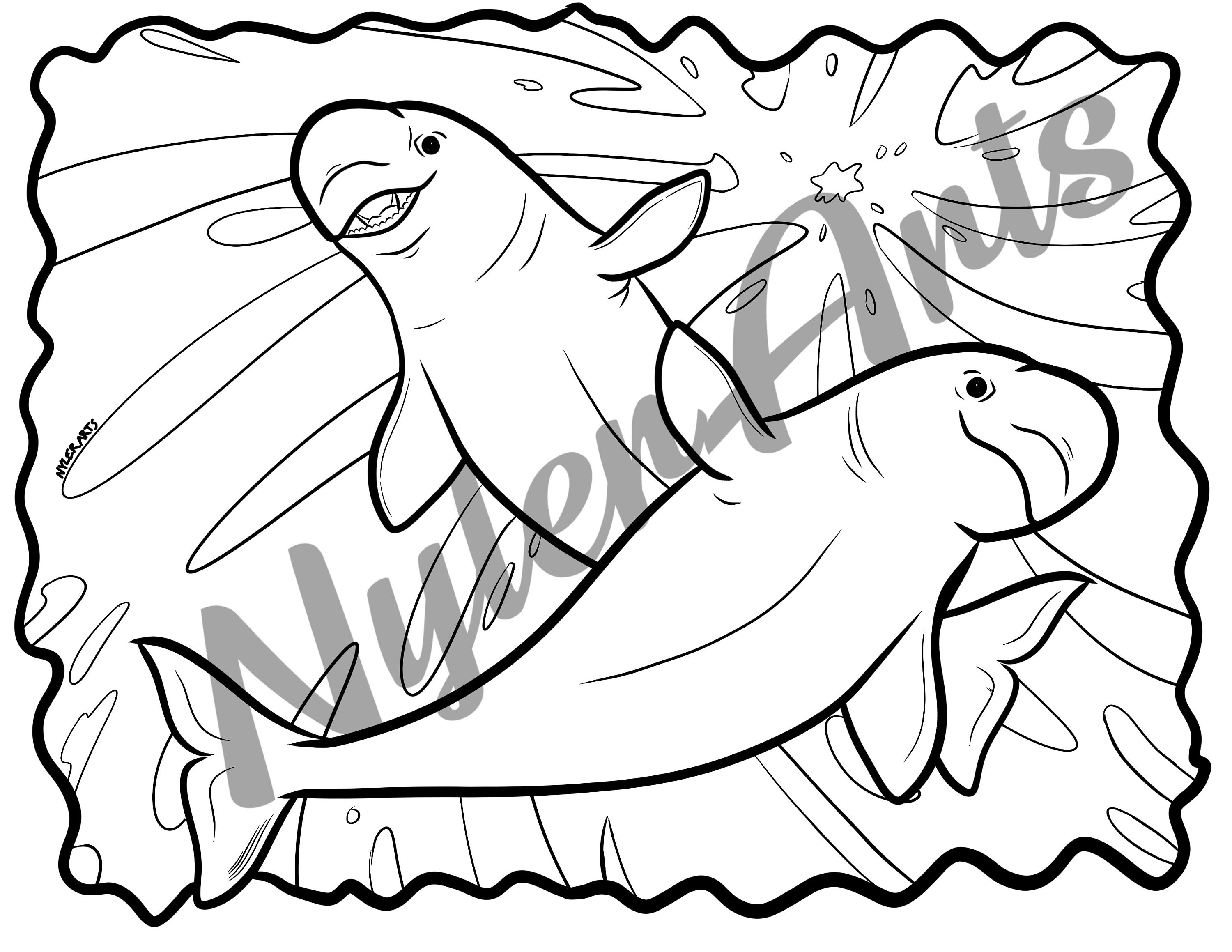 Beluga Whale Coloring (colouring) Sheet (page) - Just Download and ...