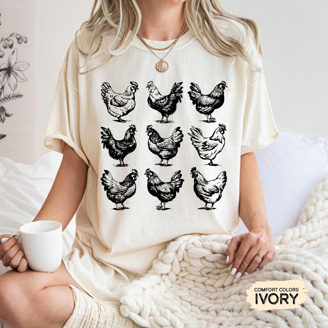 Retro Chickens Shirt Boho Chickens Shirt Chicken Coop Shirt Gift for ...