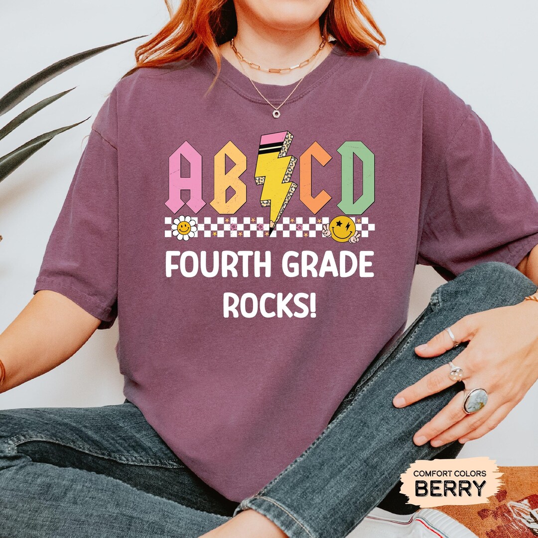 ABCD Fourth Grade Rocks Shirt Teacher Appreciation Gifts for 4th Grade ...