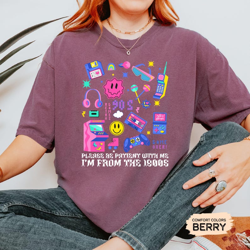 90s Retro Graphic Tee - Comfort Colors - "please Be Patient" - Etsy