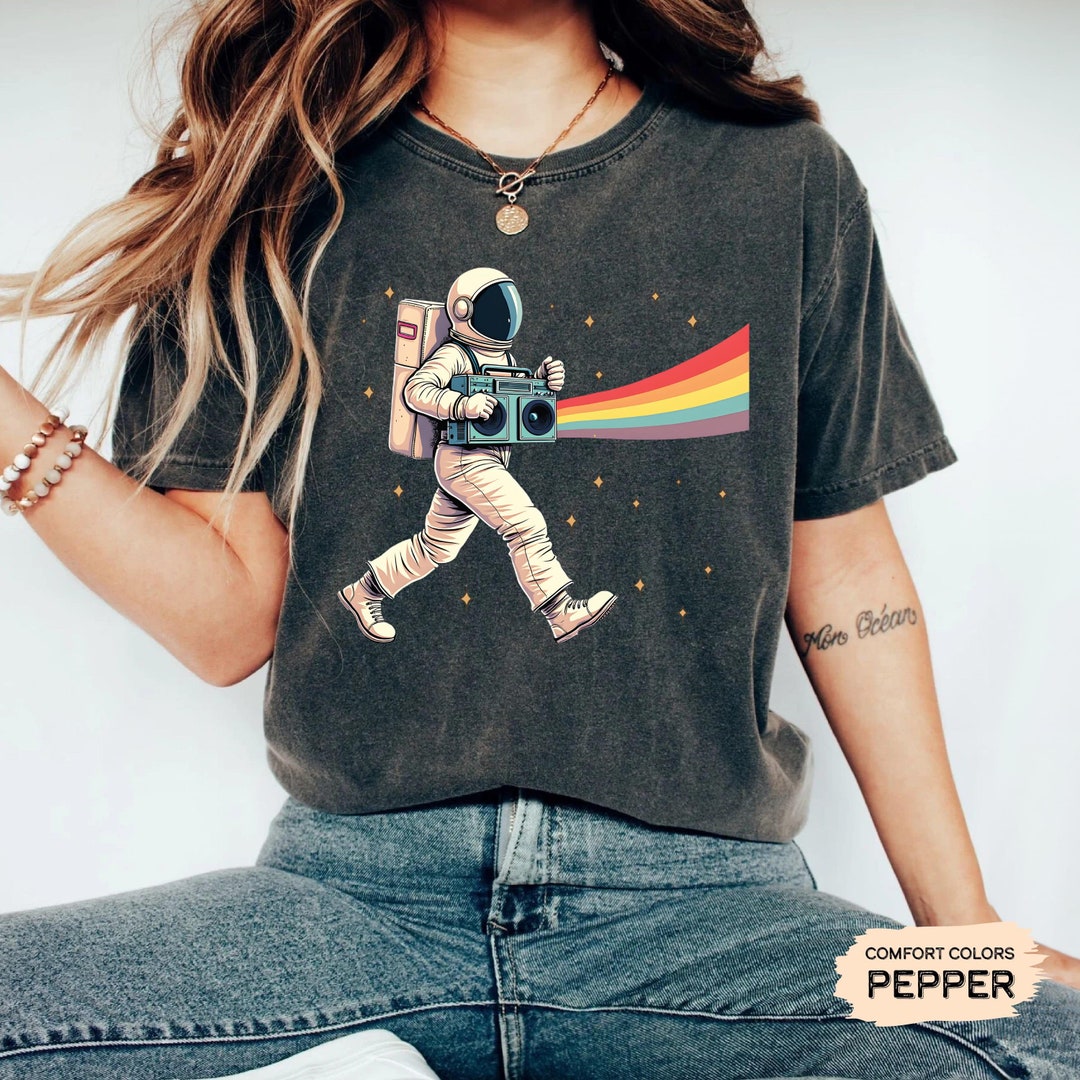 Funky Spaceman Shirt Astronaut Boombox Shirt Music Lover Shirt Space ...