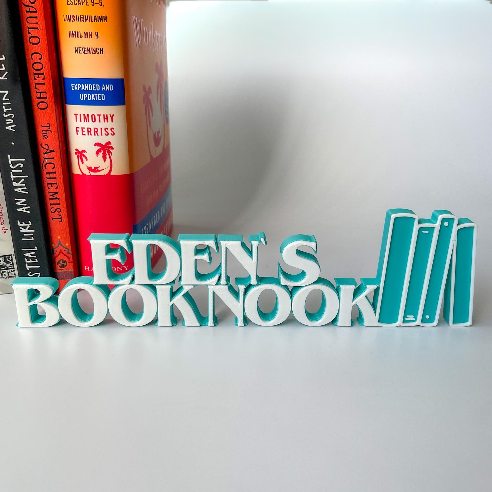 Personalized Book Nook Sign for Bookshelf Decor, Custom Library Sign ...