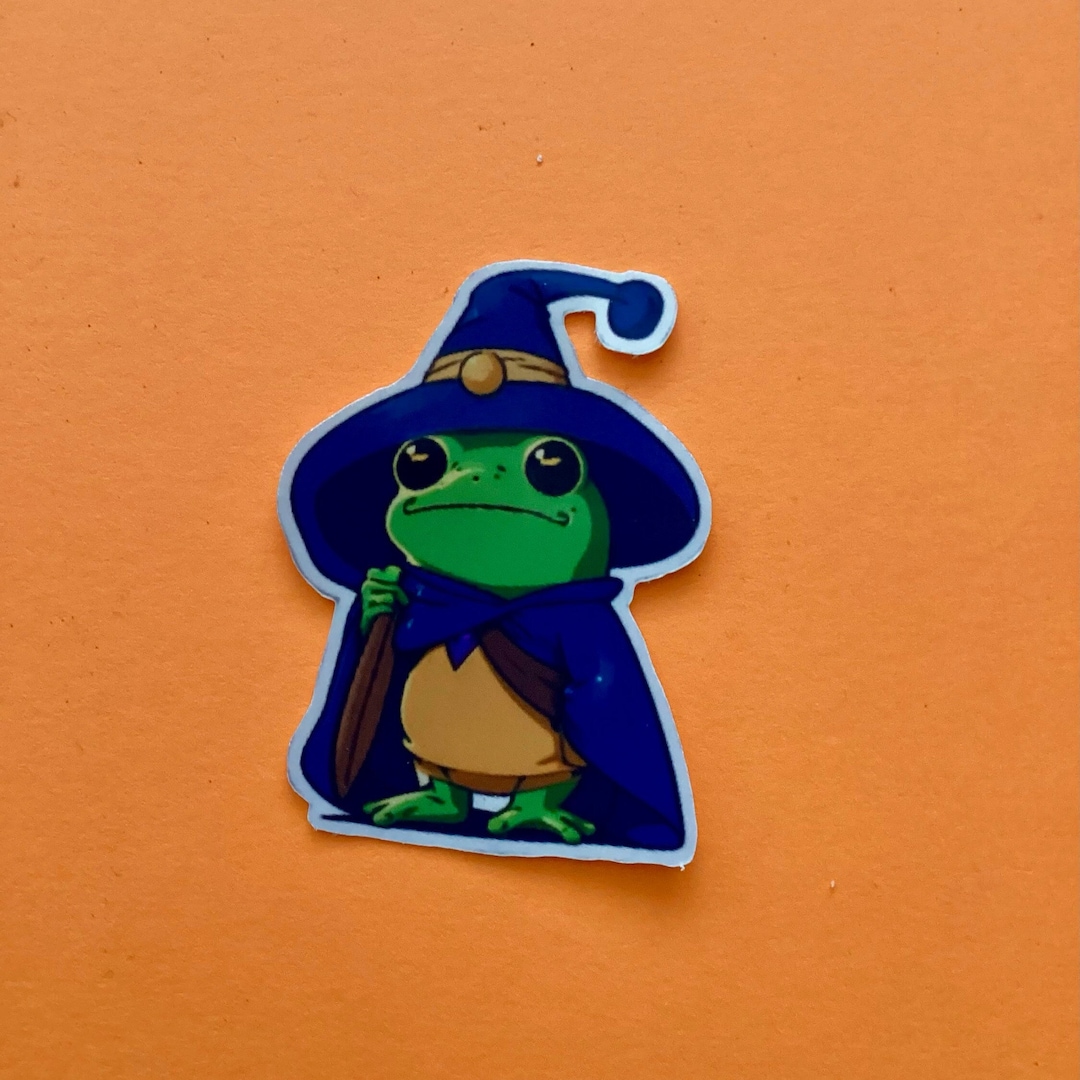 Wizard Frog Sticker - Etsy