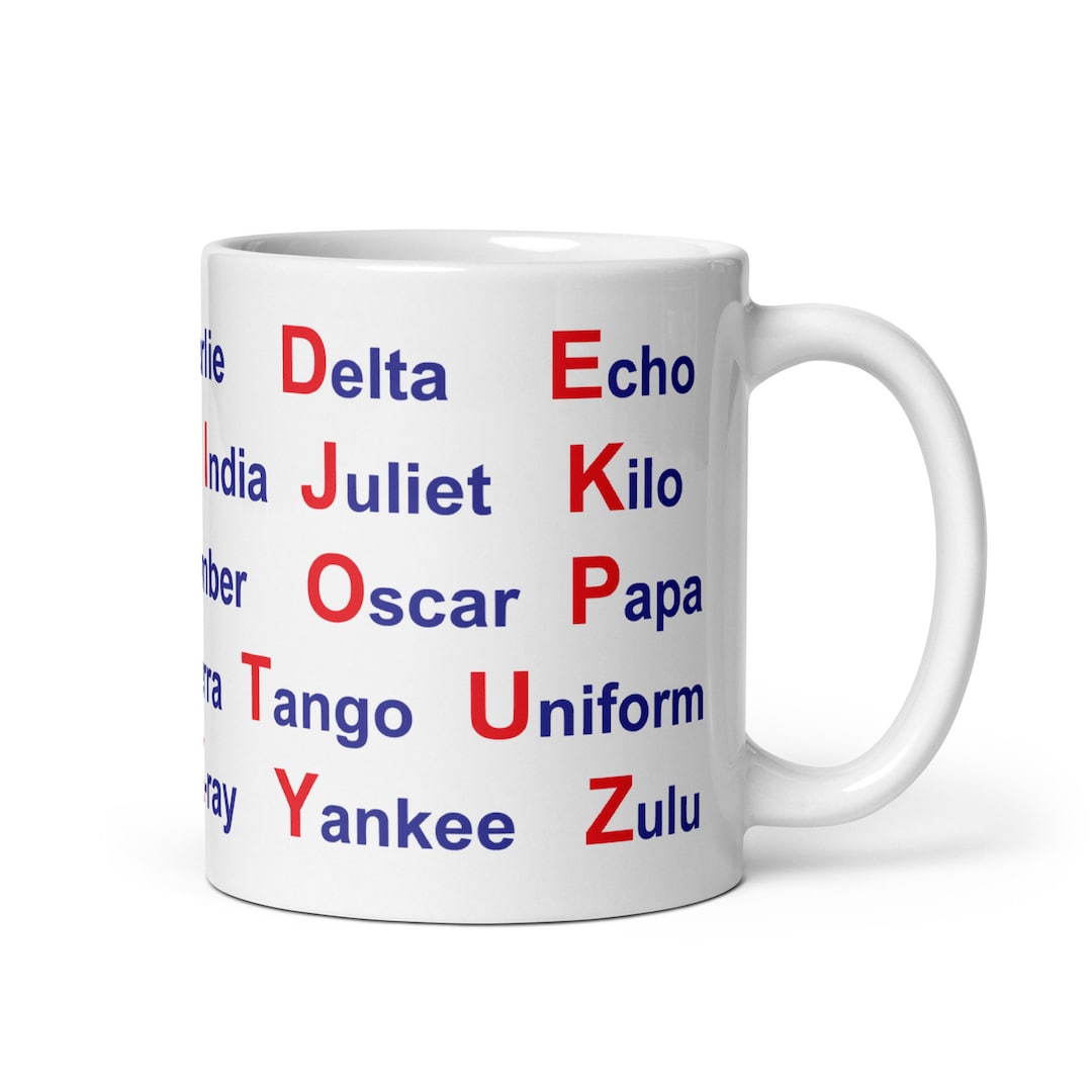 White Glossy Mug NATO Phonetic Alphabet - Etsy