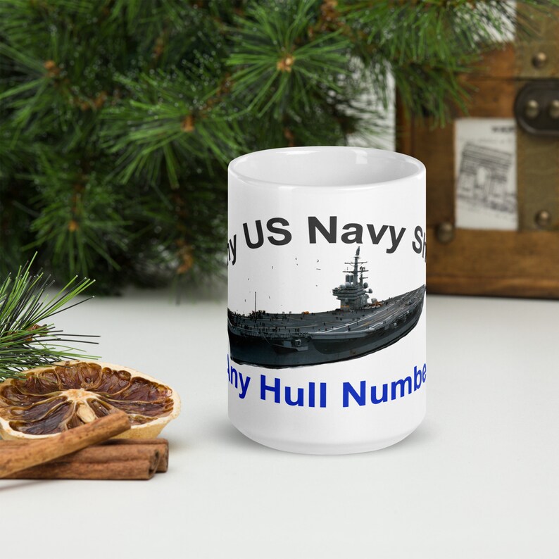 White Glossy Mug With Photo of ANY NAVY SHIP - Etsy