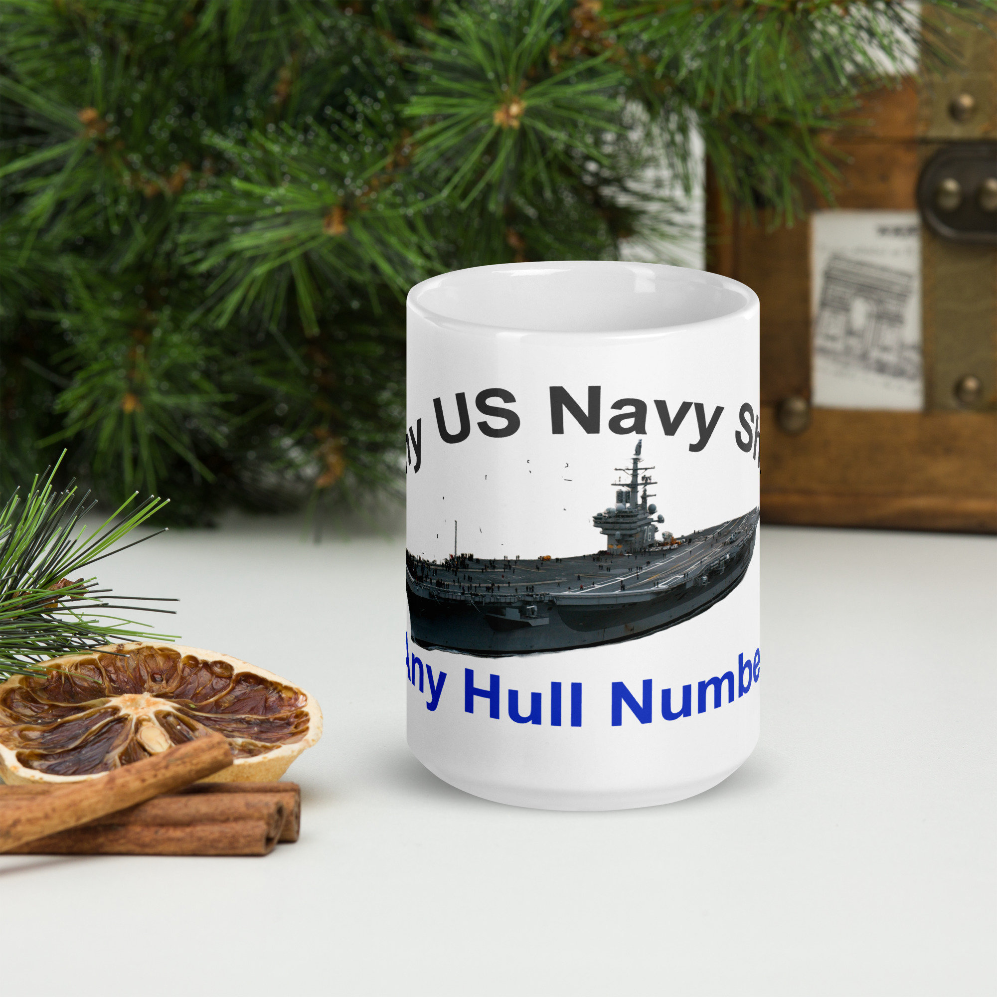 White Glossy Mug With Photo of ANY NAVY SHIP - Etsy