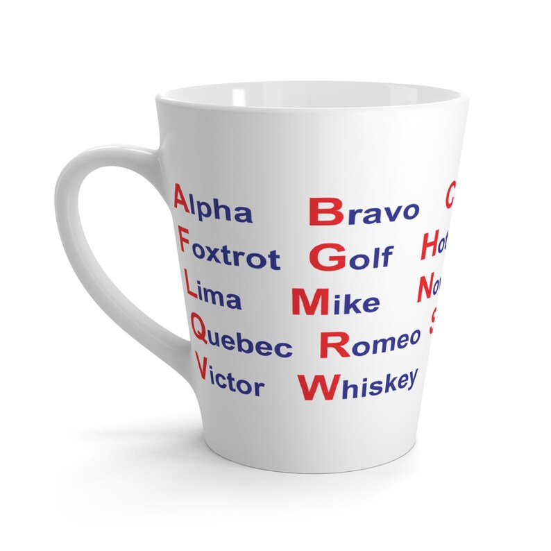 Latte Mug NATO Phonetic Alphabet - Etsy