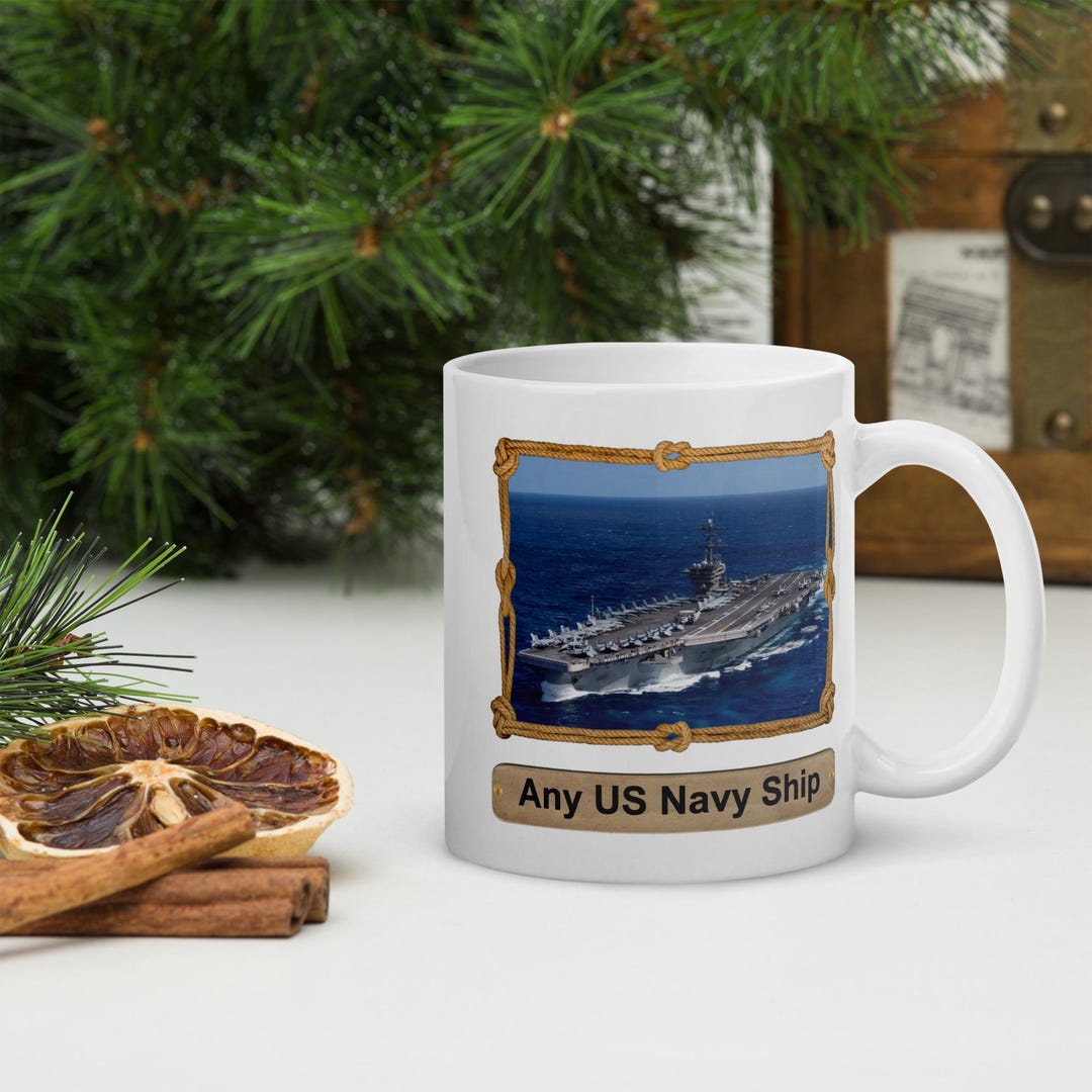 White Glossy Mug ANY Navy Ship - Etsy