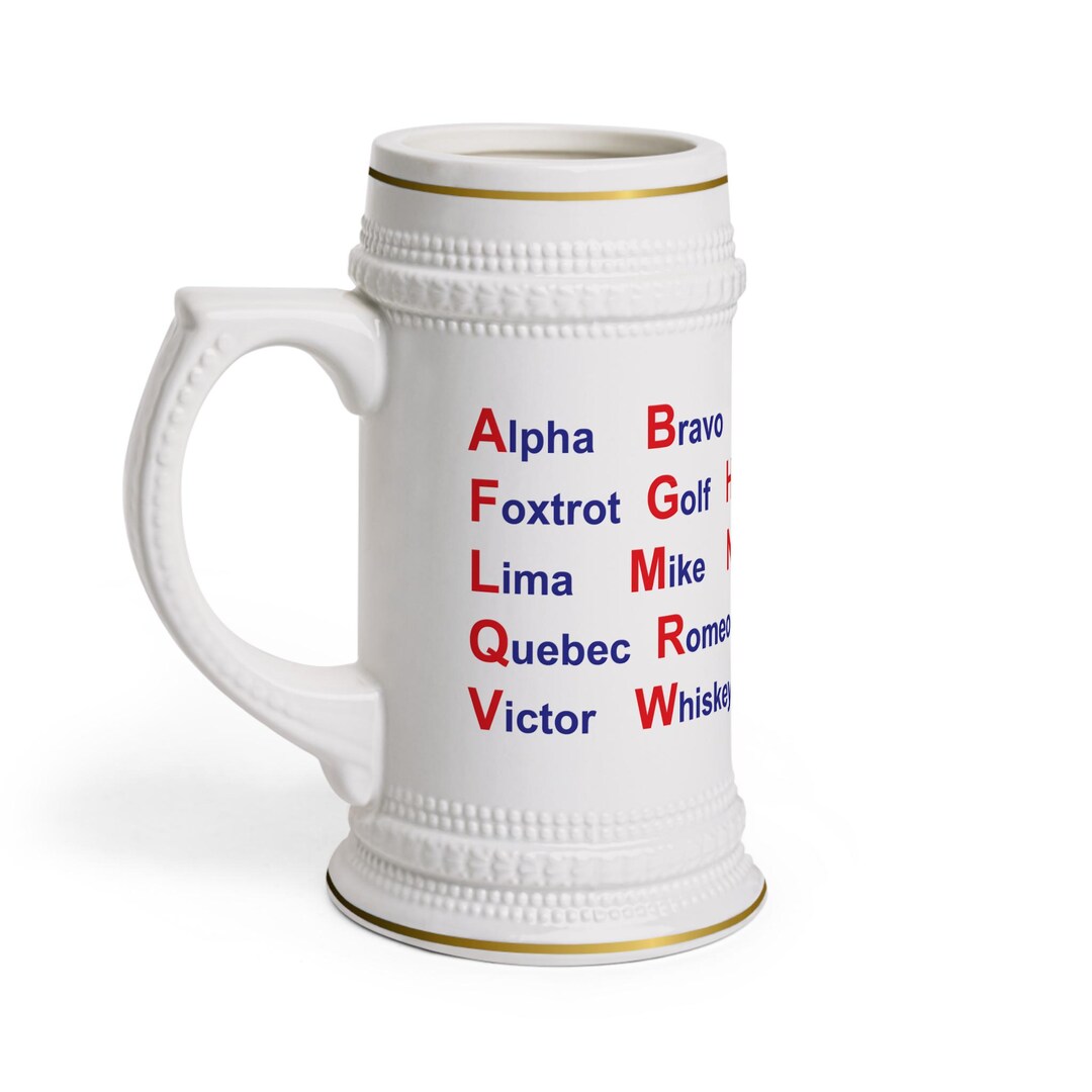 Beer Stein Mug NATO Phonetic Alphabet - Etsy