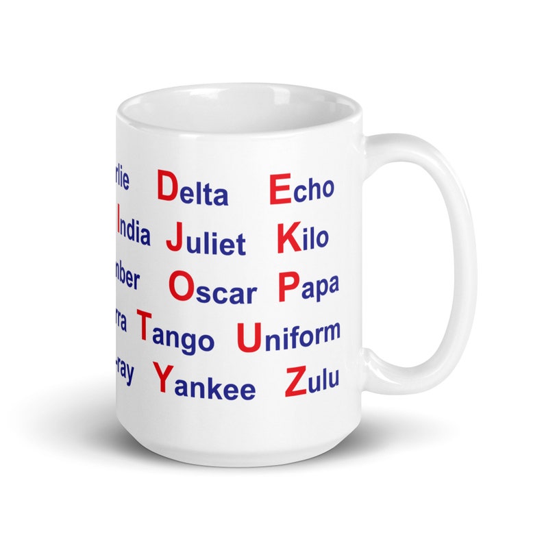 White Glossy Mug NATO Phonetic Alphabet - Etsy