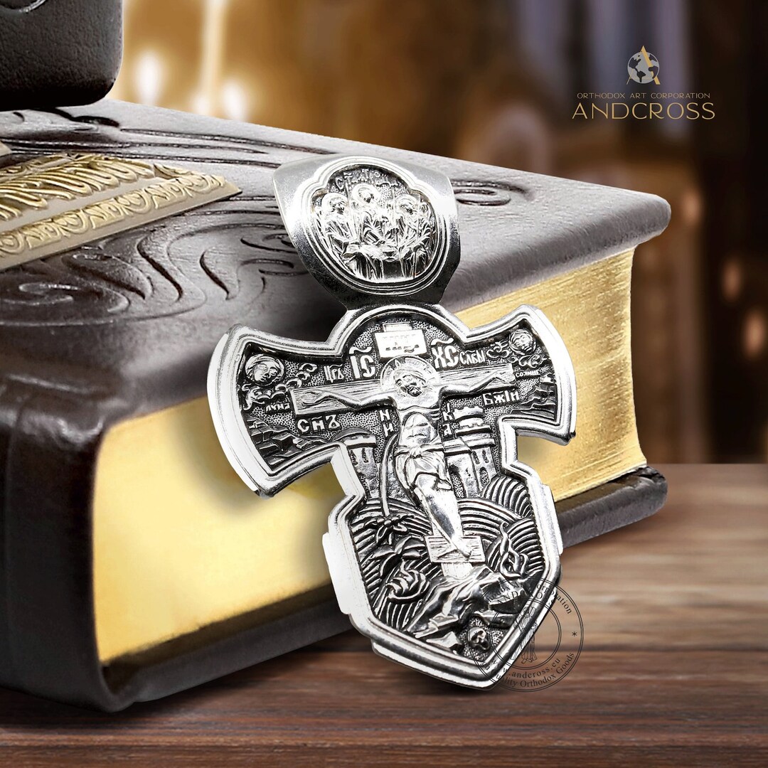 Sterling Warrior Cross Holy Trinity & Saints - 18.5g - Etsy