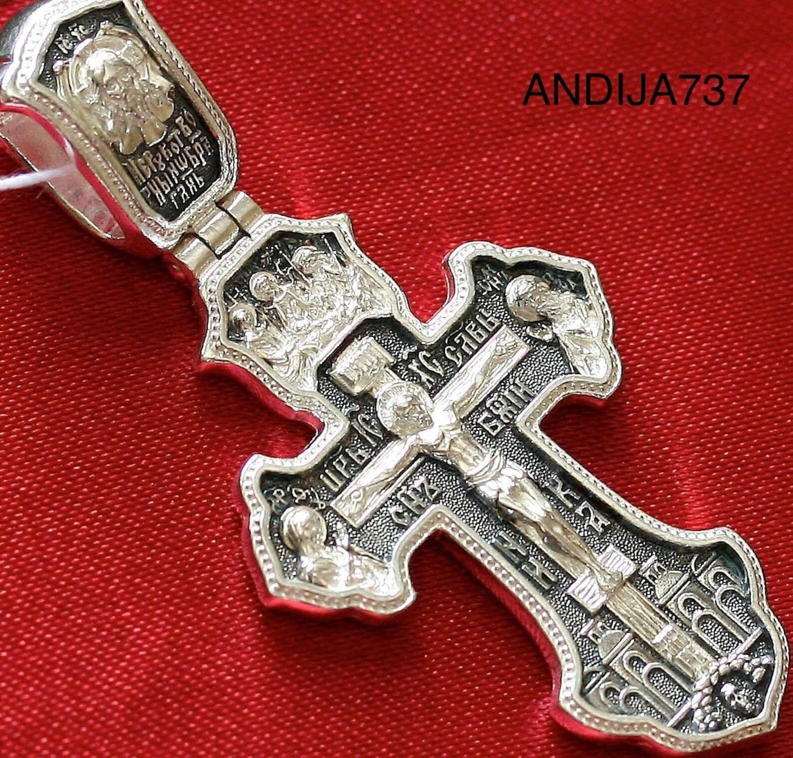 Archangel Michael Greek Orthodox Baptism Men Cross. Christian Holy ...