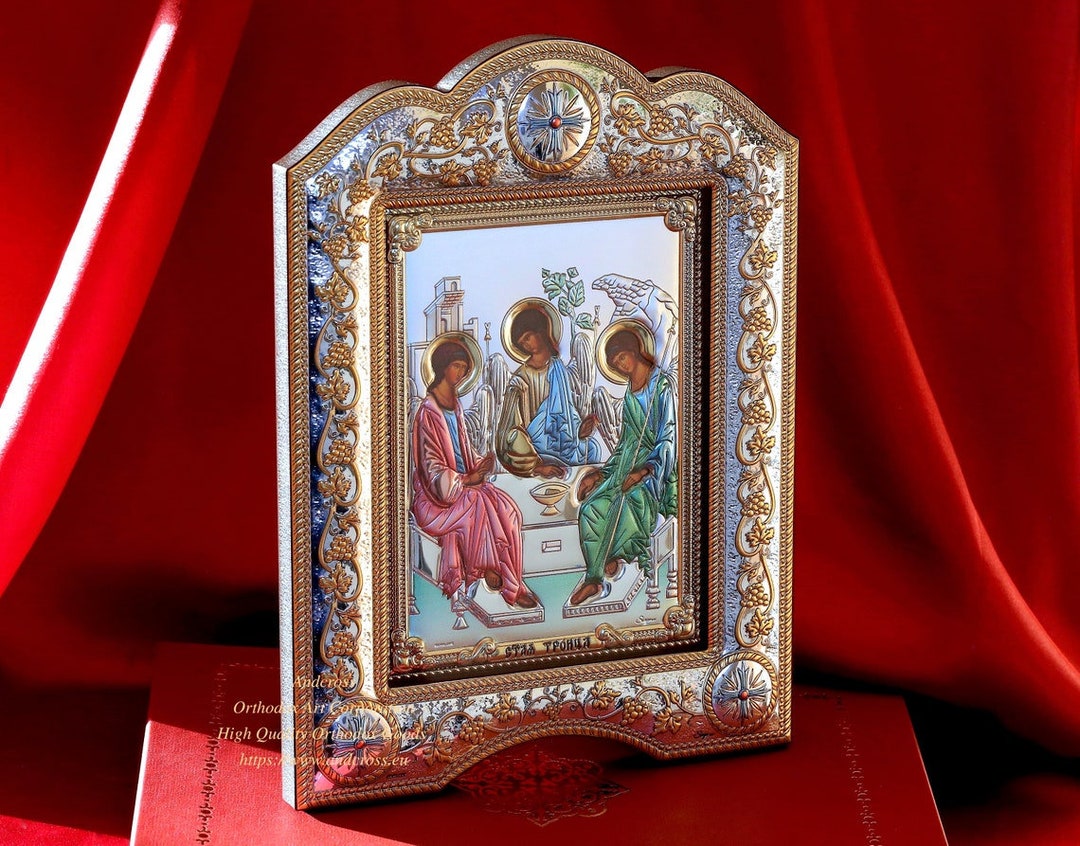 Silver Icon the Saint Trinity the Great Miraculous Christian Orthodox ...
