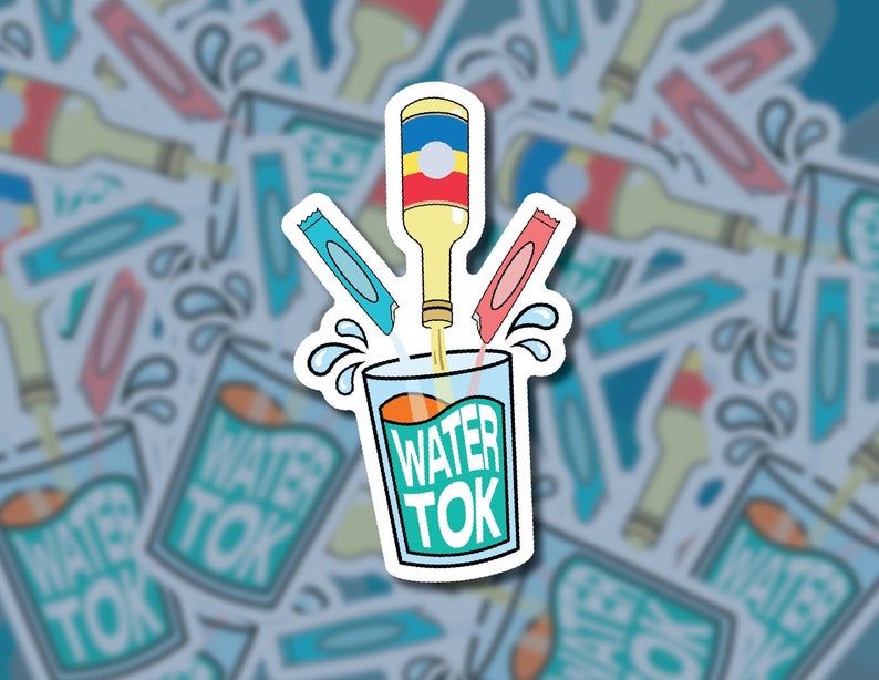 Watertok Sticker Funny Tiktok Meme Sticker Water Syrup - Etsy