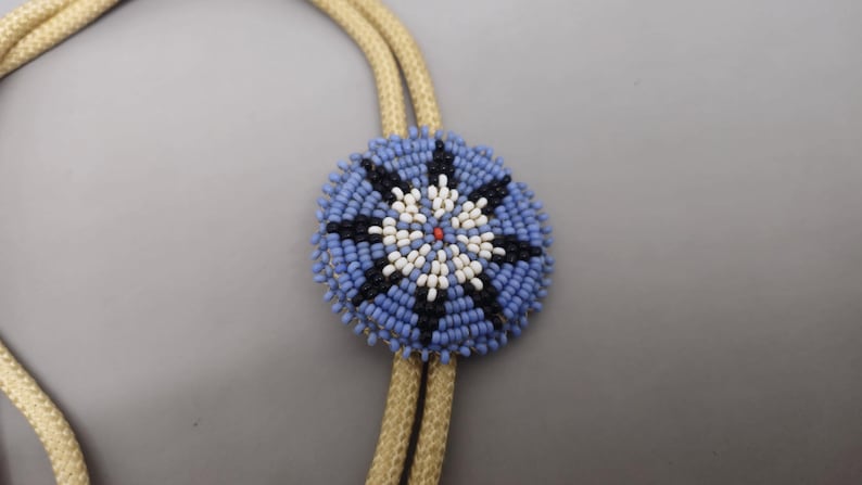Antique Seed Bead Leather and Nylon Bolo Tie for Lady or Child ...
