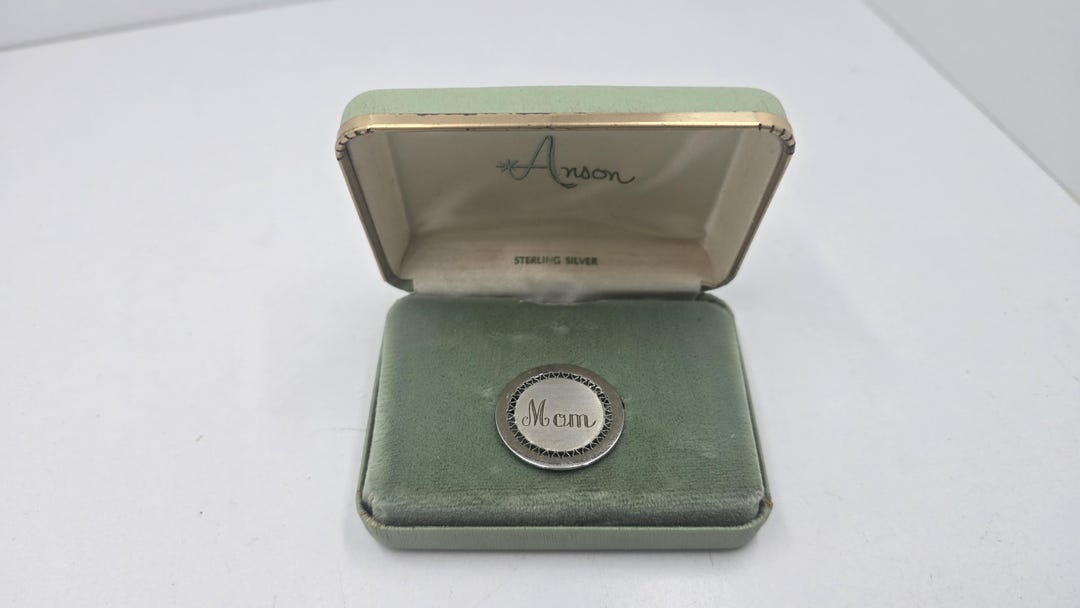 Vintage Anson Sterling Silver "mom" Filigree Brooch With Gift Box - Etsy