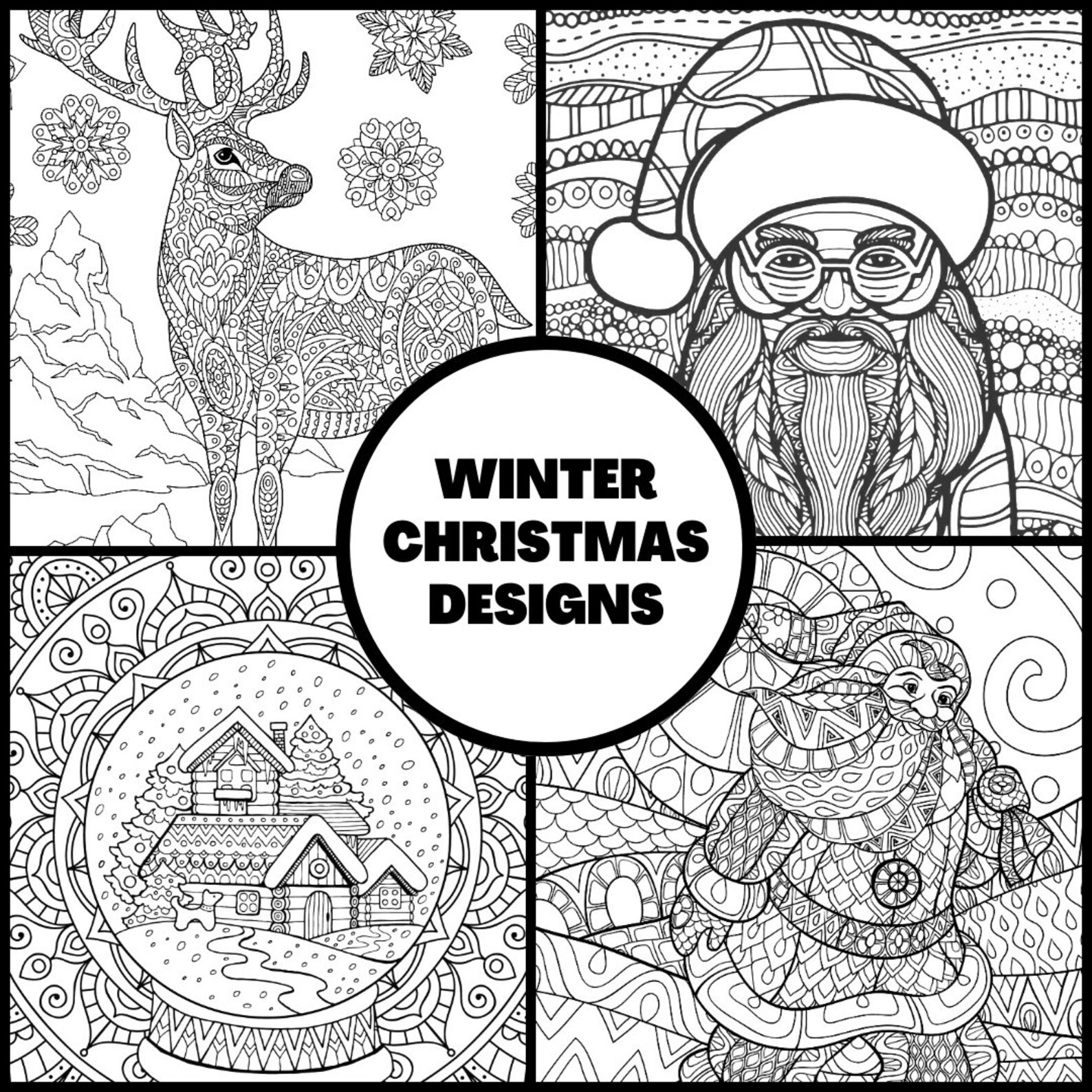 36 Christmas Mandala Designs: an Adult Coloring Book for Stress Relief ...