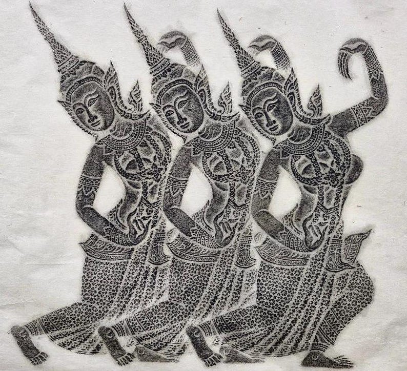Thai Temple Rubbings, Vintage, - Etsy