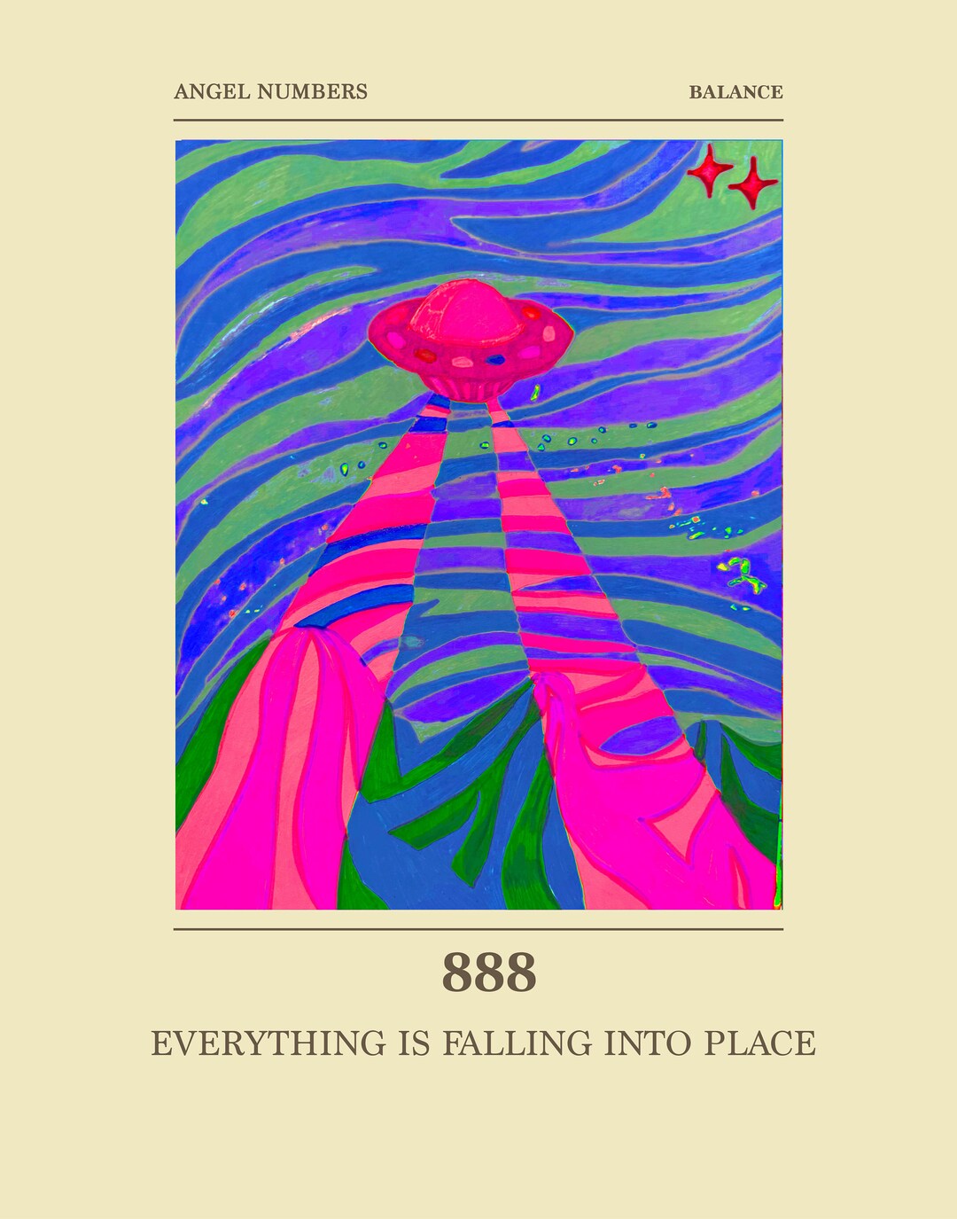 ANGEL NUMBER 888 POSTER - Etsy