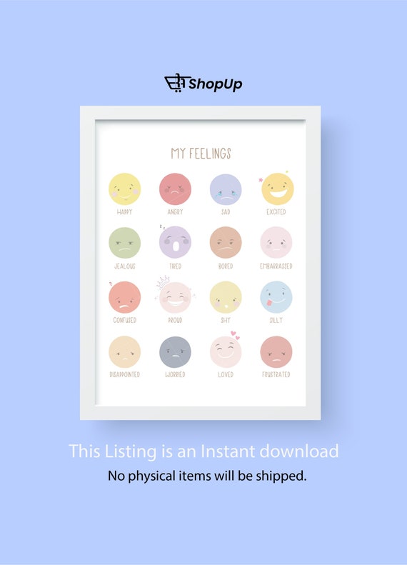 Feelings Poster Emotions Poster Emotions Print Printable - Etsy