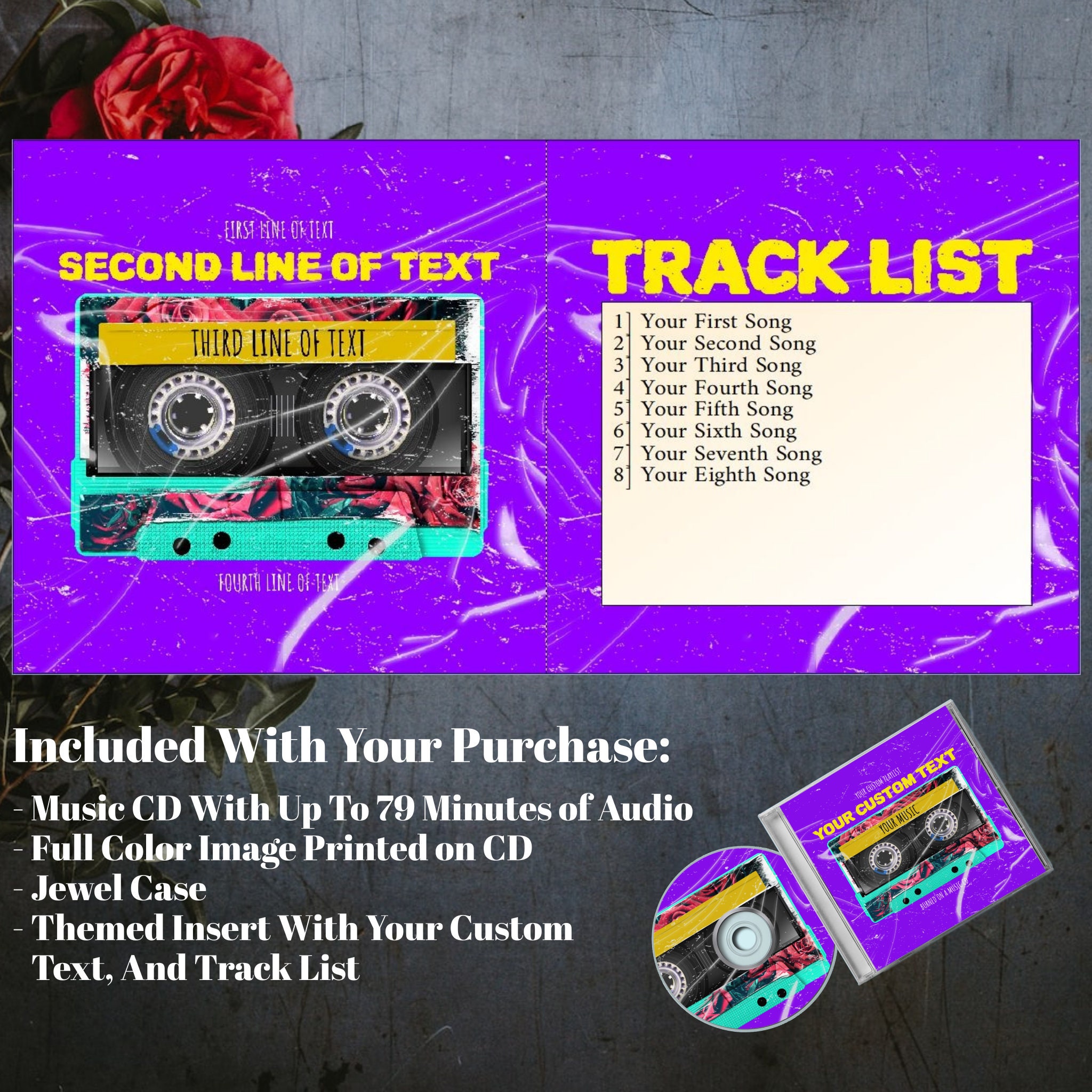 Custom CD Mixtape With Your Custom Text Comes With Jewel Case A Perfect ...