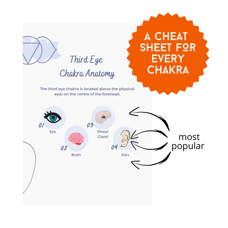 Chakra Cheat Sheets: Crystals, Herbs, Anatomy (digital Download) - Etsy