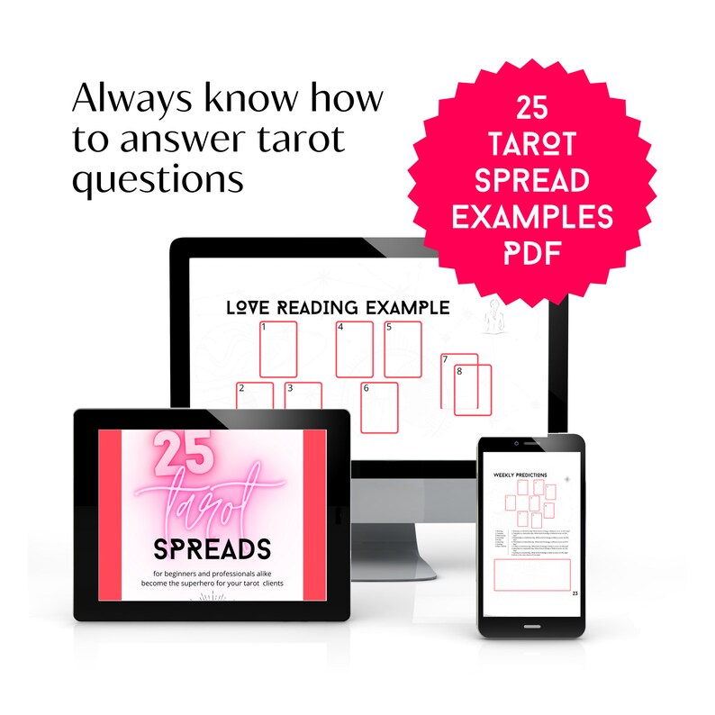 25 Tarot Spread Examples Cheat Sheet (PDF Download) - Etsy