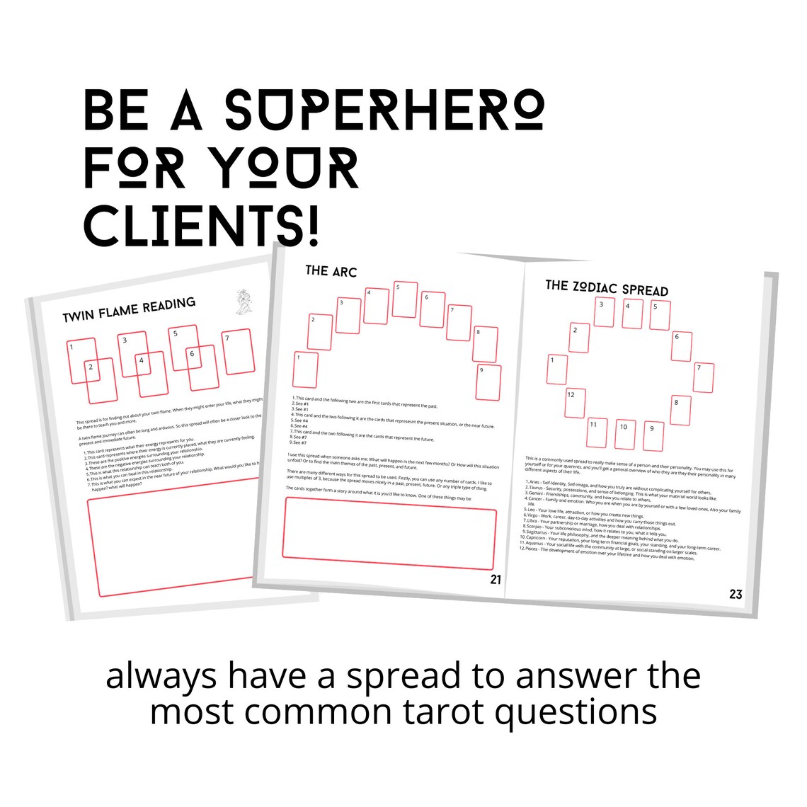 20 Tarot Spread Cheat Sheet: Printable Tarot Guide (PDF) - Etsy
