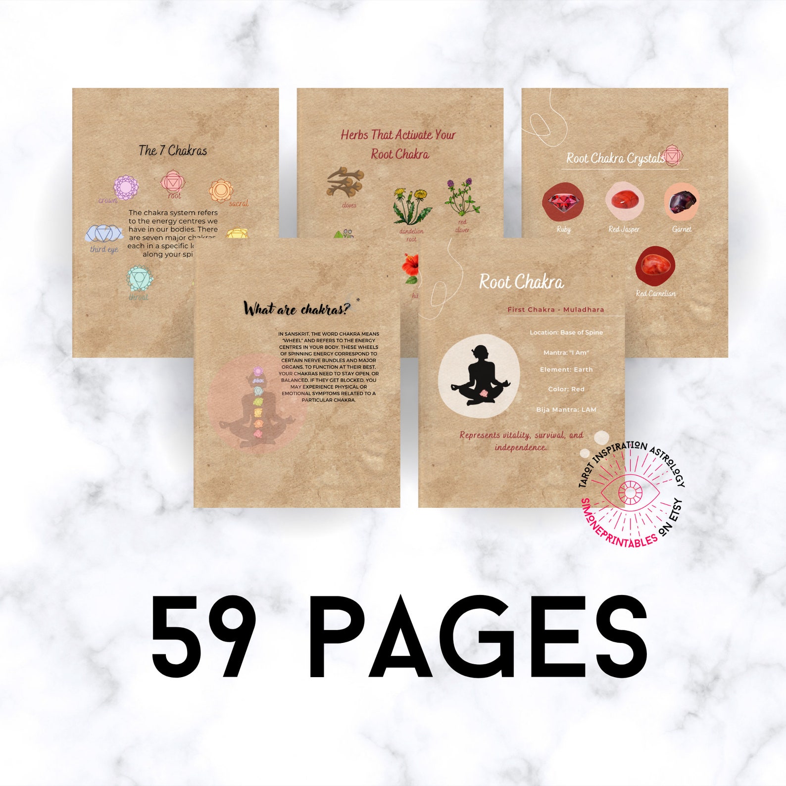 Chakra Cheat Sheets: Crystals, Herbs, Anatomy (digital Download) - Etsy