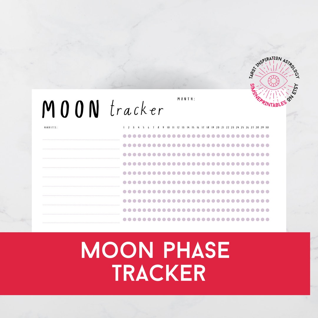 Moon Tracker Notebook Page Habit Tracker Moon Cycles Tracker Book of ...
