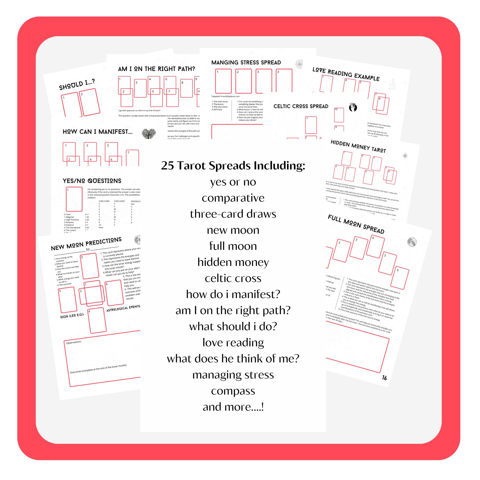 25 Tarot Spread Examples Cheat Sheet: Get the Most Out of Your Tarot ...