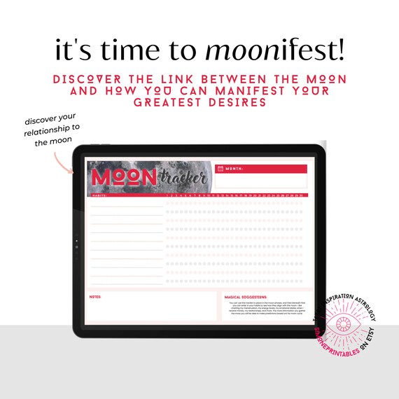 Moon Tracker Habit Tracker Moon Cycles Tracker PDF Guide - Etsy