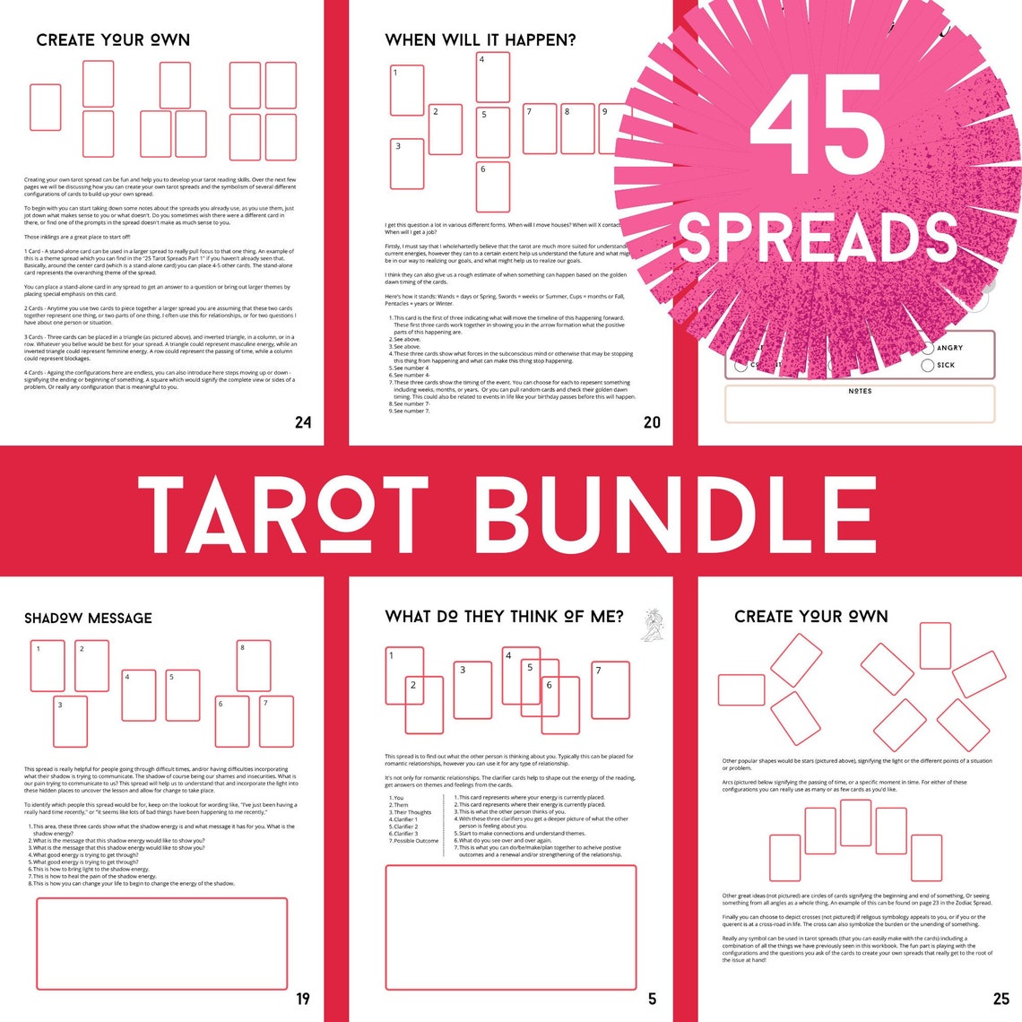 45 Tarot Spread Examples Cheat Sheet: Get the Most Out of Your Tarot ...