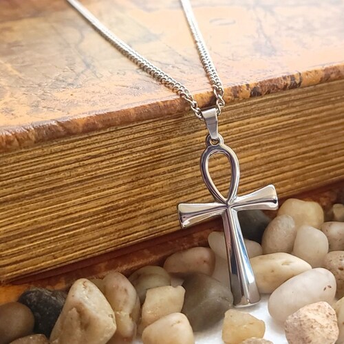 Ankh Black Gunmetal Stainless Steel Pendant Necklace 4MM - Etsy