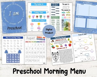 Rainbow Themed Morning Menu Bundle Preschool Learning Binder - Etsy