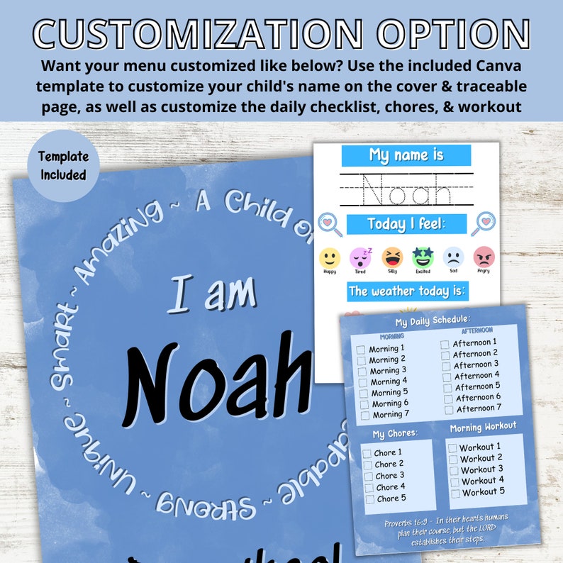 Preschool Morning Menu Printable, Morning Basket Bundle, Customizable ...