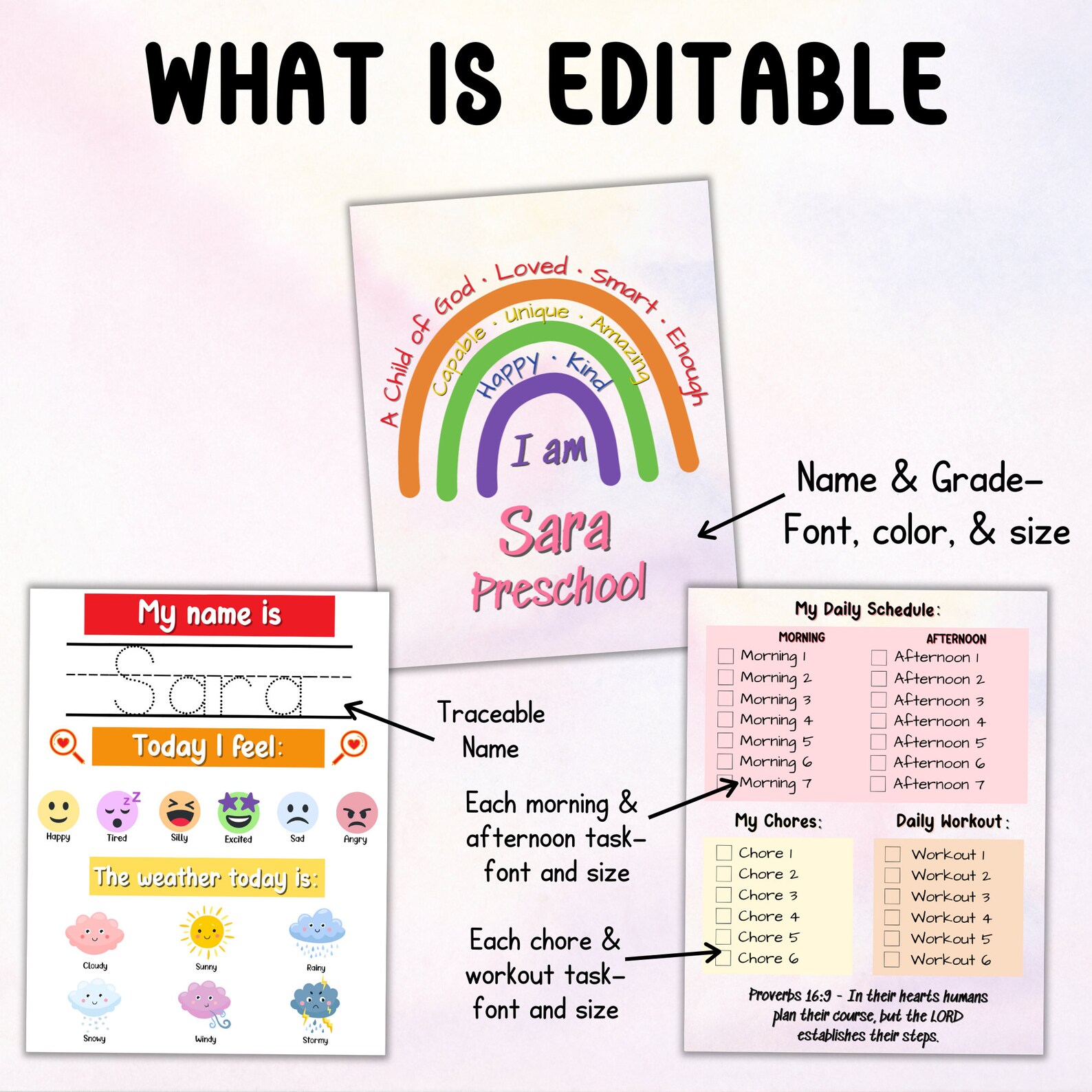 Rainbow Themed Morning Menu Bundle, Preschool Learning Binder ...