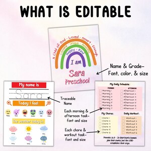 Rainbow Themed Morning Menu Bundle, Preschool Learning Binder ...